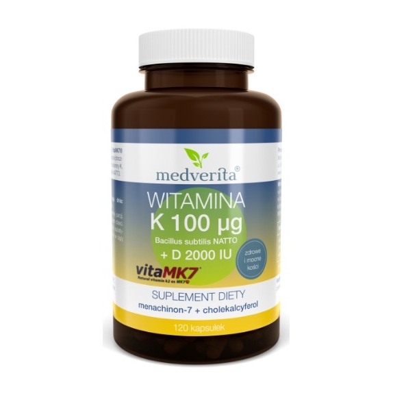 Witamina K Vitamk7® 100µg + D 2000 IU 120 kapsułek Medverita cena 37 ...