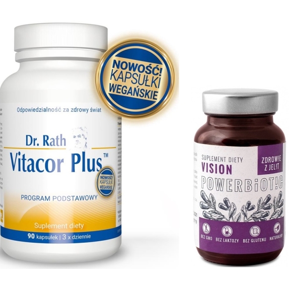 Dr Rath Vitacor plus 90 vege kapsułek + Powerbiotic Vision Jagoda ...