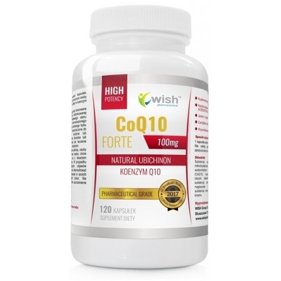 Koenzym Q10 Forte 100mg CoQ10 UBICHINON 120 Kapsułek VCAPS PRODUKT VEGE Wish Pharmaceutical cena ...