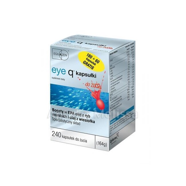 Eye Q 180+60 kapsułek do żucia o smaku truskawkowym Qpharma cena 117 ...