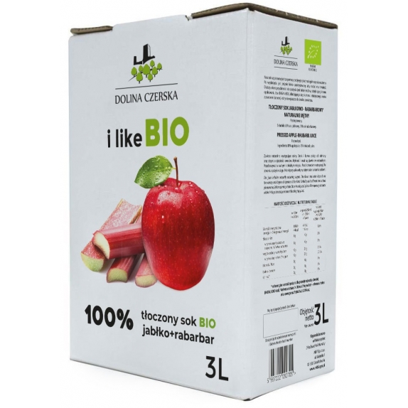Sok jabłkowo-rabarbarowy BIO 3 L Dolina Czerska cena 23,94zł - Sklep ...