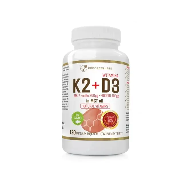 Witamina K2 MK-7 200mcg + D3 4000IU 100mcg w oleju MCT (olej kokosowy ...